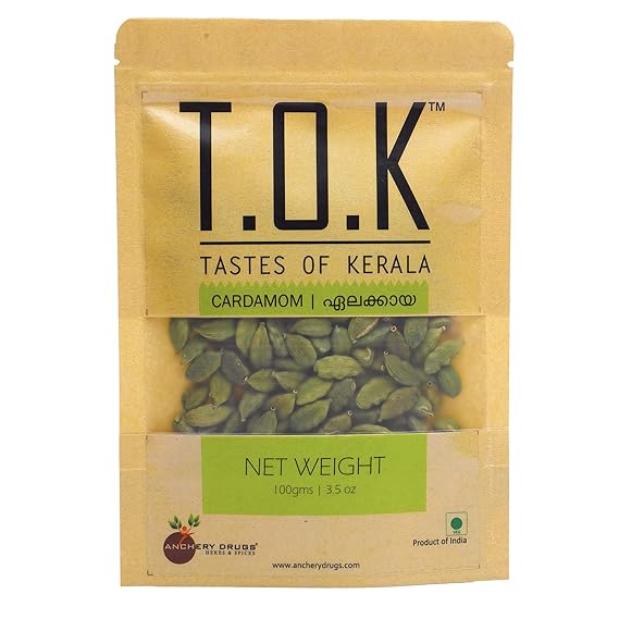 TOK (Tastes Of Kerala) Anchery Drugs Cardamom Whole 8mm Bold Elaichi ...