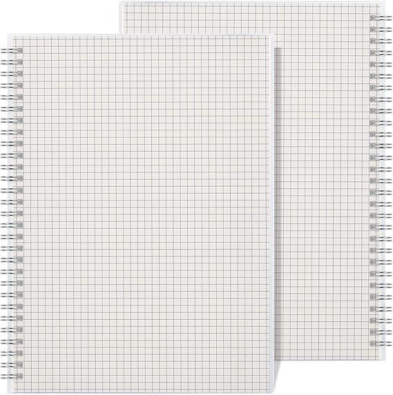 Amazon.com : RETTACY Spiral Graphing Notebooks 2 Pack - Large Spiral ...