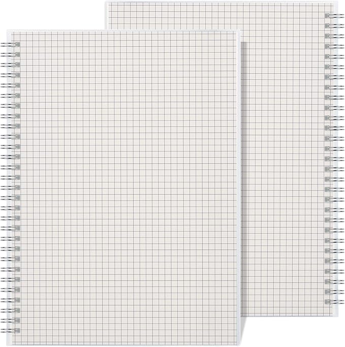 Amazon.com : RETTACY Spiral Graphing Notebooks 2 Pack - Large Spiral ...