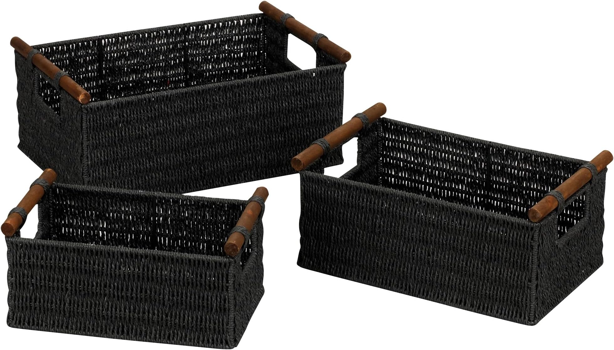 Amazon.com - joybest Wicker Storage Baskets, Set of 2 Hand-Woven Paper ...