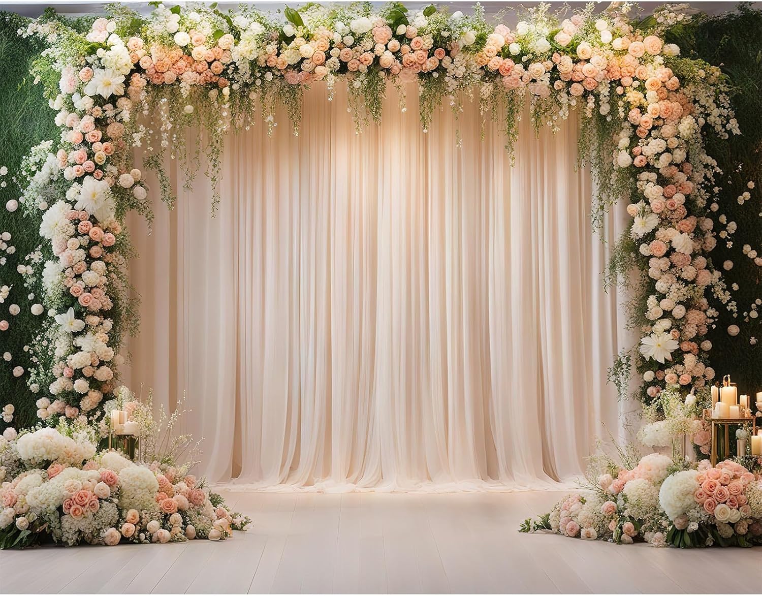Amazon.com : Mitivcati 7x5ft Wedding Ceremony Backdrop, Luxury Elegant ...