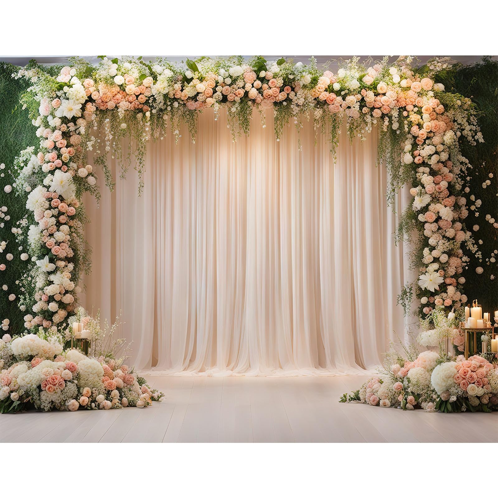 Amazon.com : 7x5ft Wedding Ceremony Backdrop Wedding Stage Decorations ...