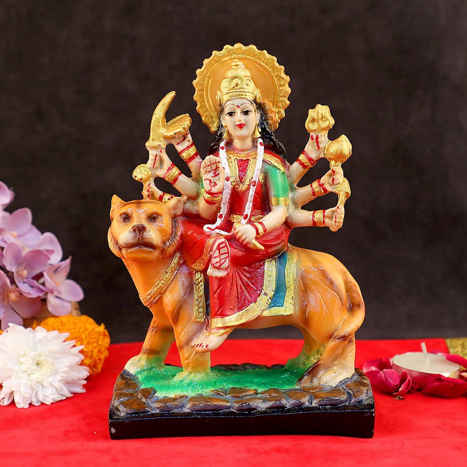 Buy ESPLANADE 10" Resin Maa Durga MATA Rani Idol Statue Murti Moorti ...