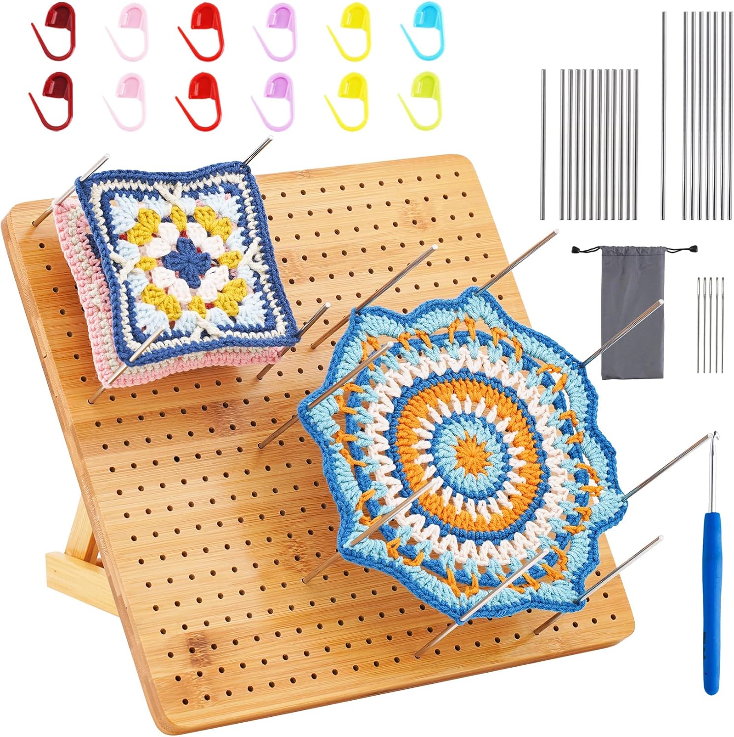 Amazon.com: Crochet Blocking Board, 11.6 Inches Bamboo Blocking Board ...