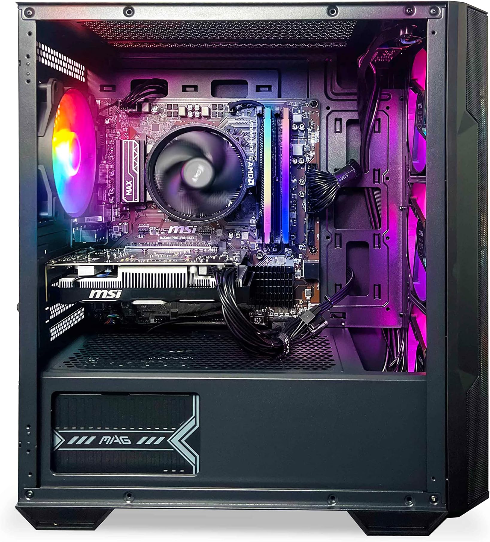 Amazon.com: NSX GAMING PC, AMD Ryzen 5 5600, 16GB RAM RGB DDR4 3600 ...