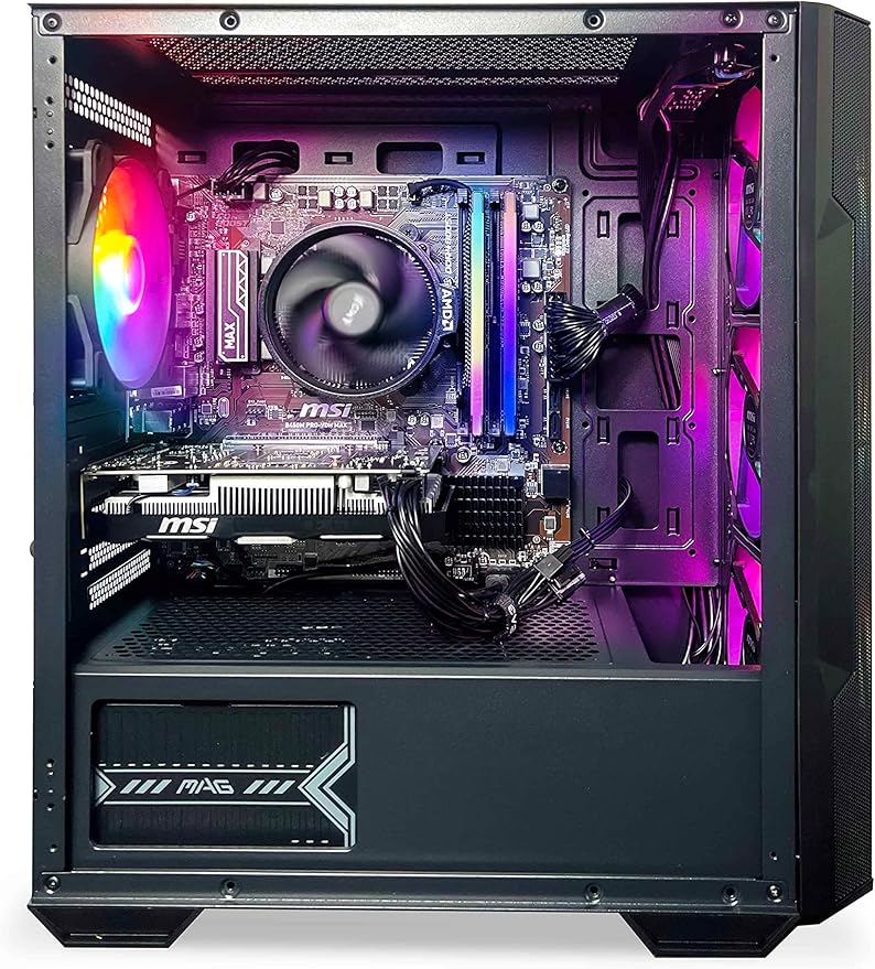 Amazon.com: NSX GAMING PC Desktop – AMD Ryzen 5 4500 3.6 GHz, RTX 3050 ...