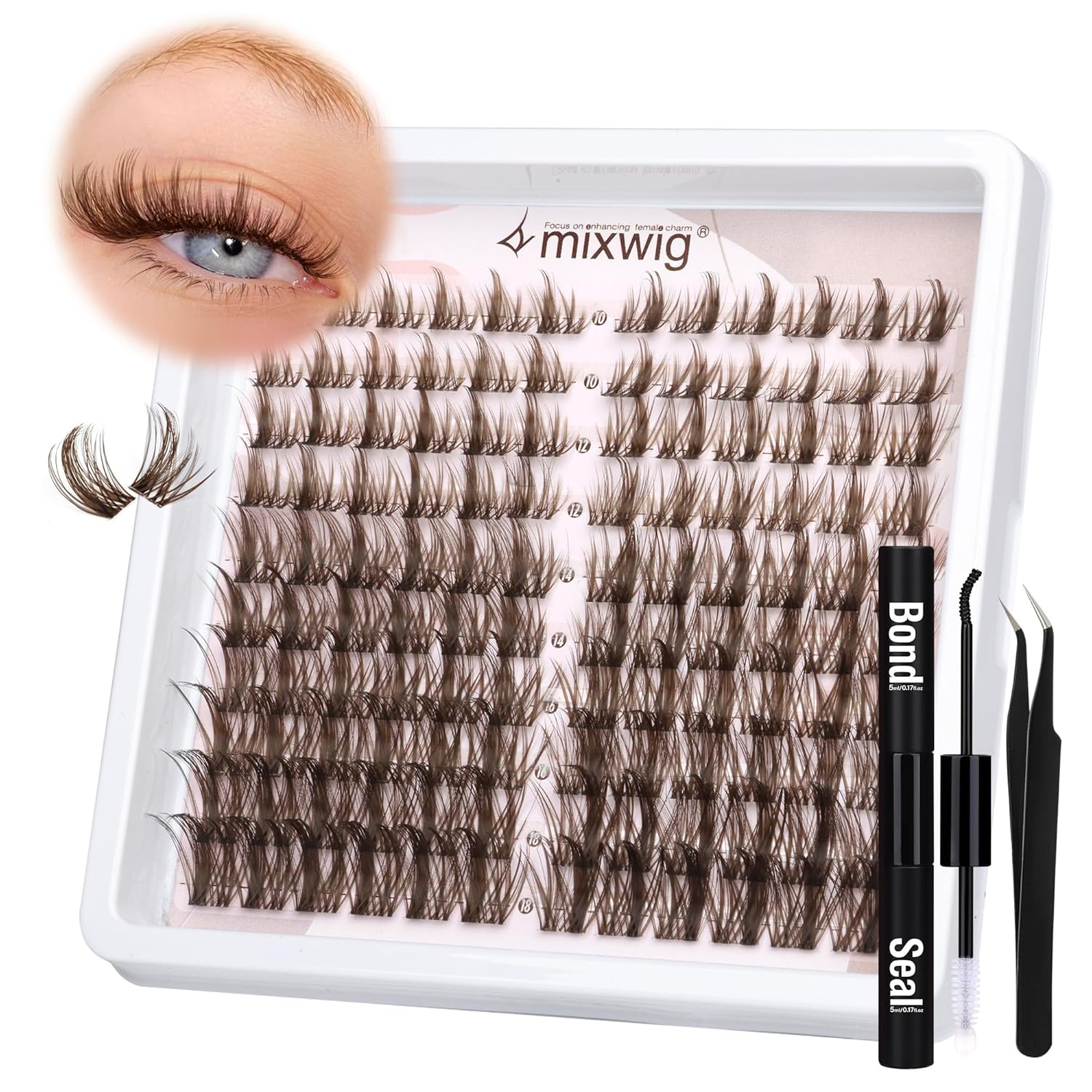 Brown Lash Clusters Kit Fox Eye Lash Lash Extension Kit Manga Eyelash ...