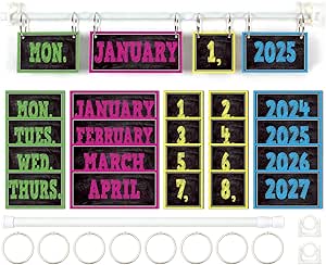 Amazon.com : Colorful Calendar Bulletin Board Brights Flip Calendar Set ...