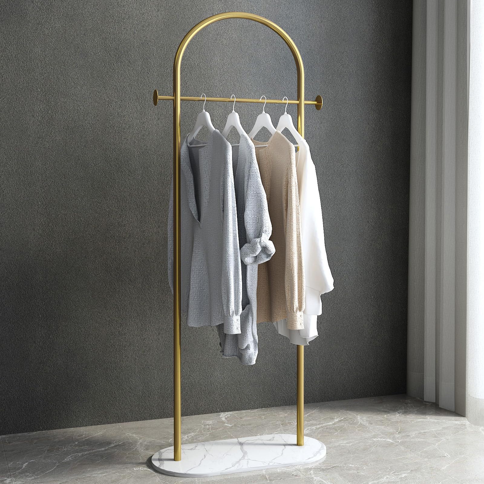 Amazon.com: BUZUEY Gold Clothing Rack, Small Clothes Rack with Marble ...