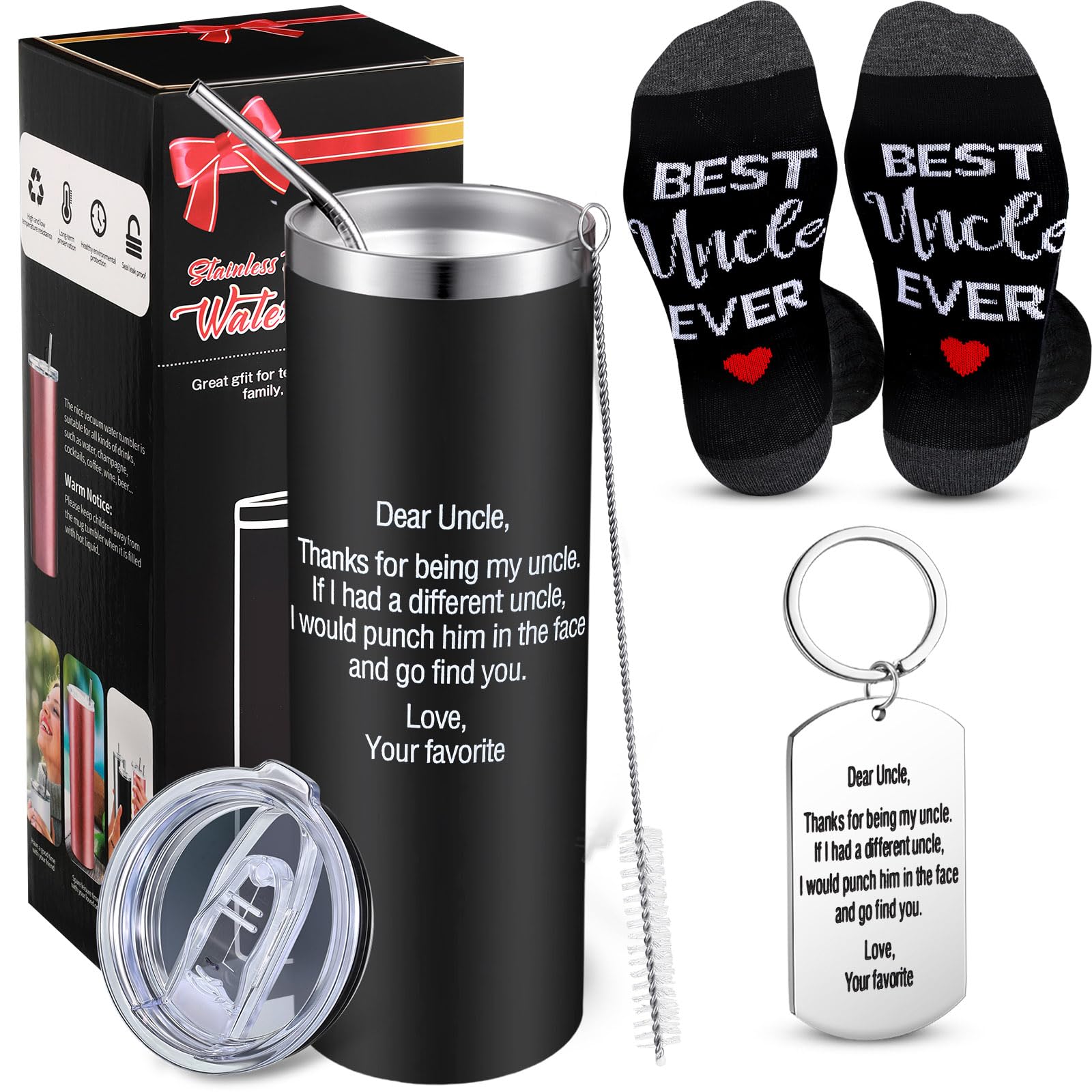 Amazon.com | Hushee 3 Pack Uncle Gift Set from Niece Nephew, Thanks For ...