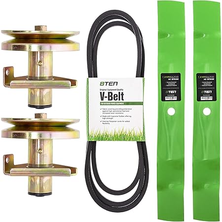 Amazon.com : 8TEN Deck Blade Belt Spindle Kit Set Combo for John Deere ...