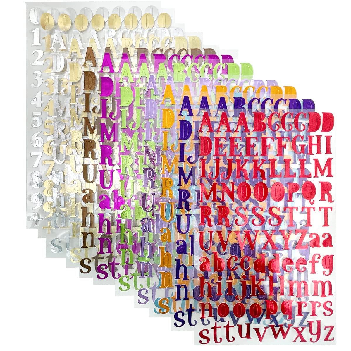 Buy allydrew Metallic Alphabet Letters and Numbers Adhesive Stickers ...