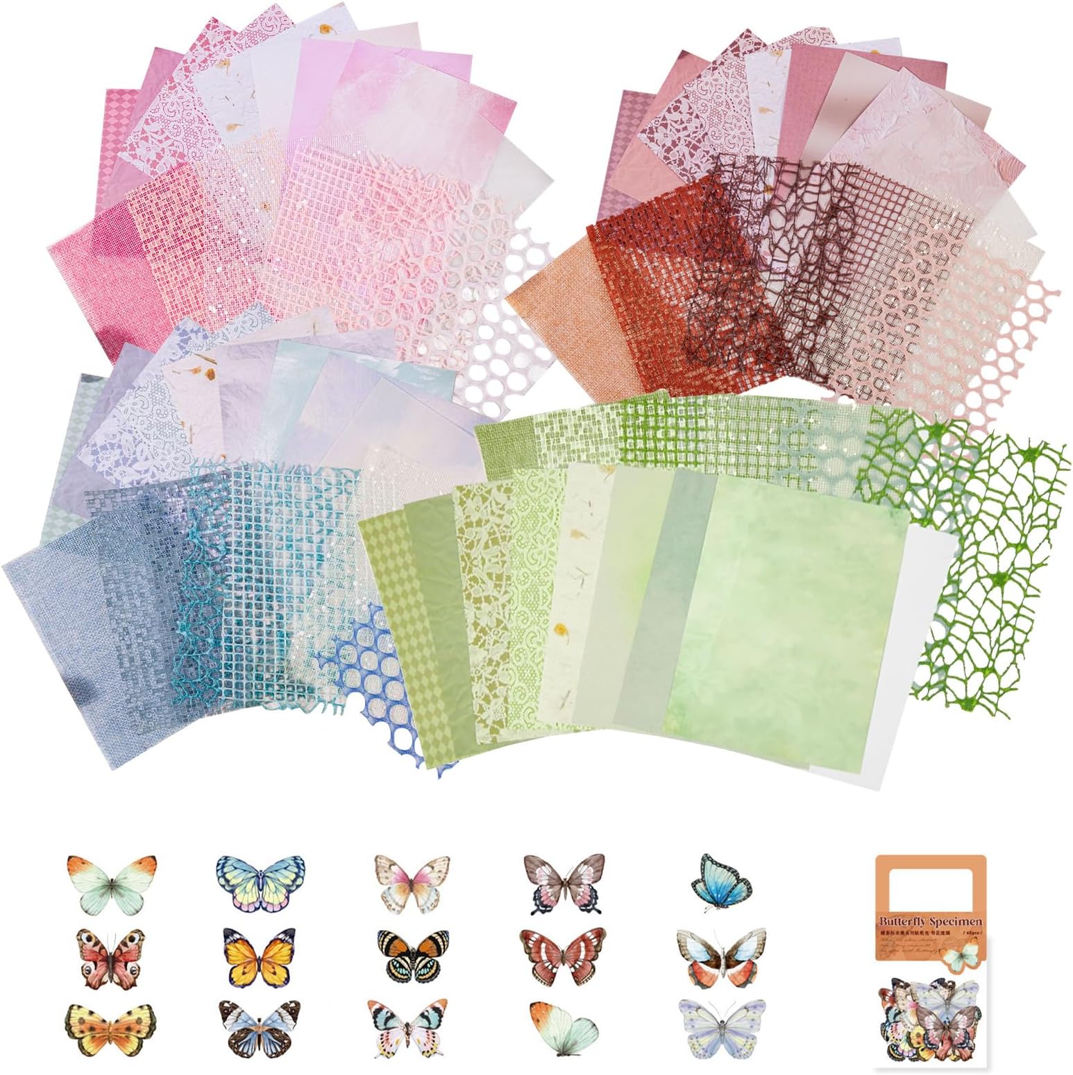 105 Sheets Scrapbook Paper Set, 60 Sheets Handmade Junk Journal ...