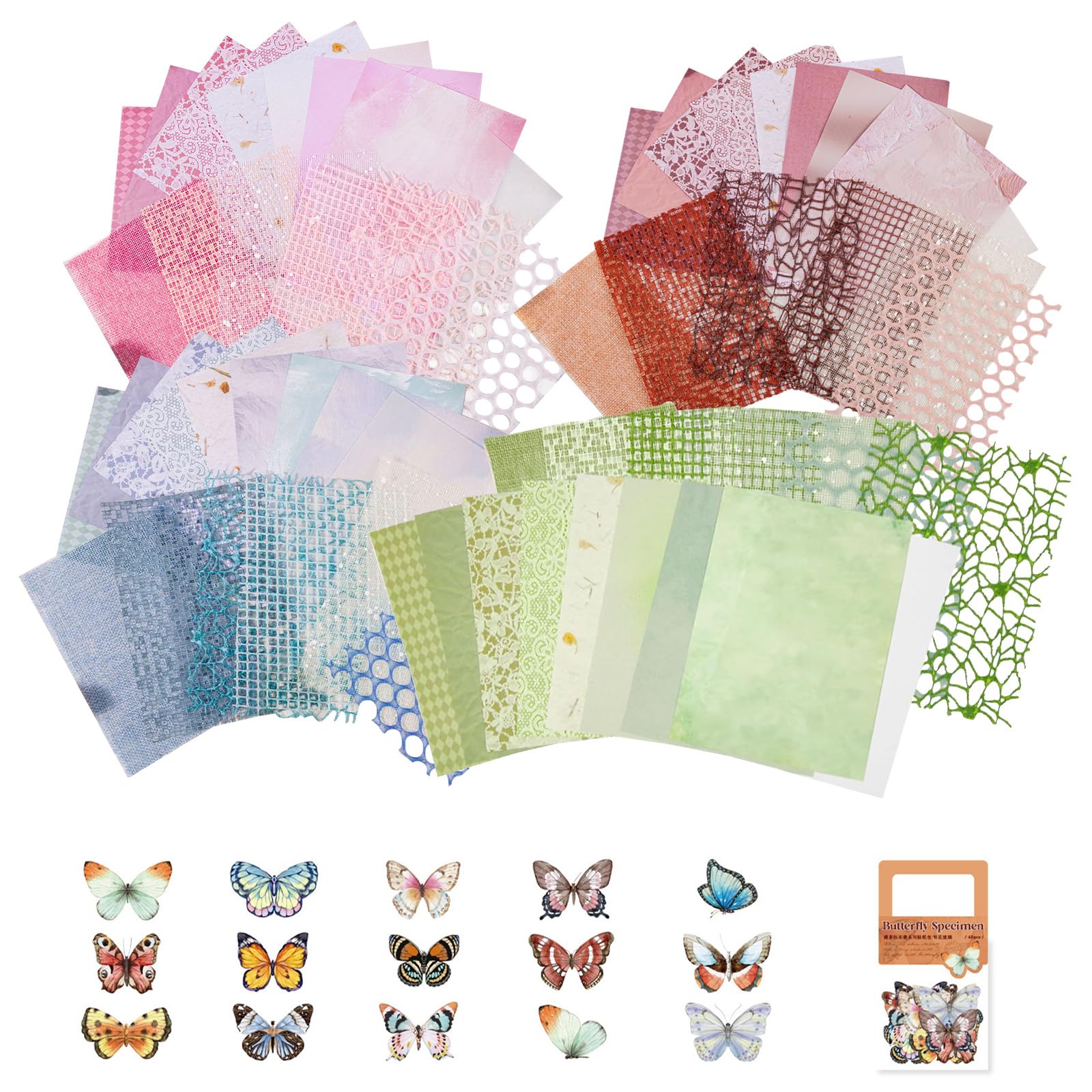 105 Sheets Scrapbook Paper Set, 60 Sheets Handmade Junk Journal ...