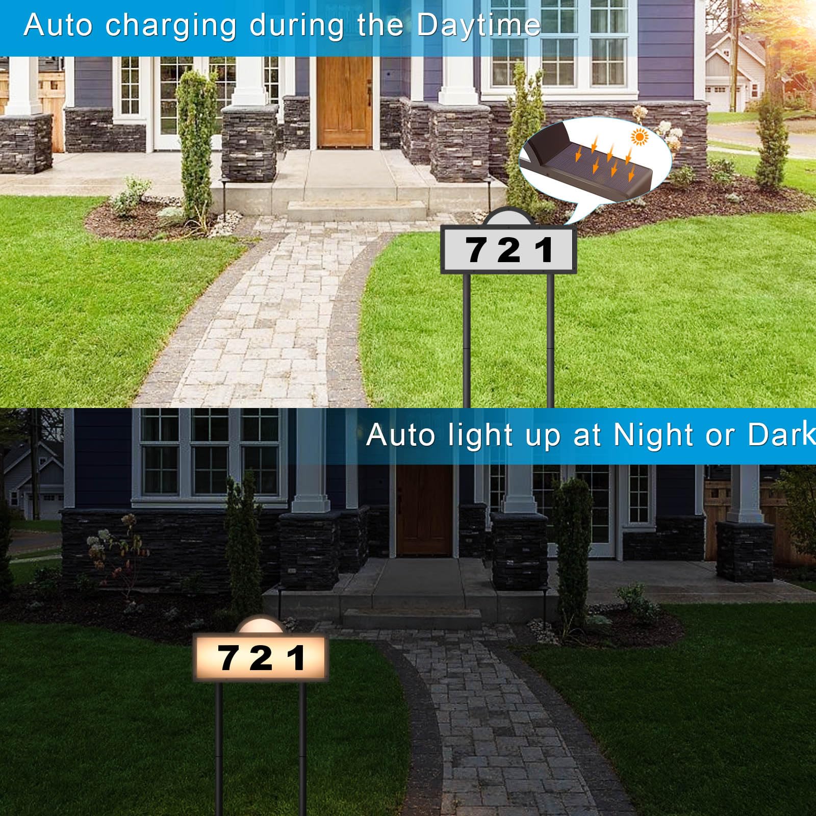 Snapklik.com : Solar House Number Sign, Solar Address Signs For Yard ...