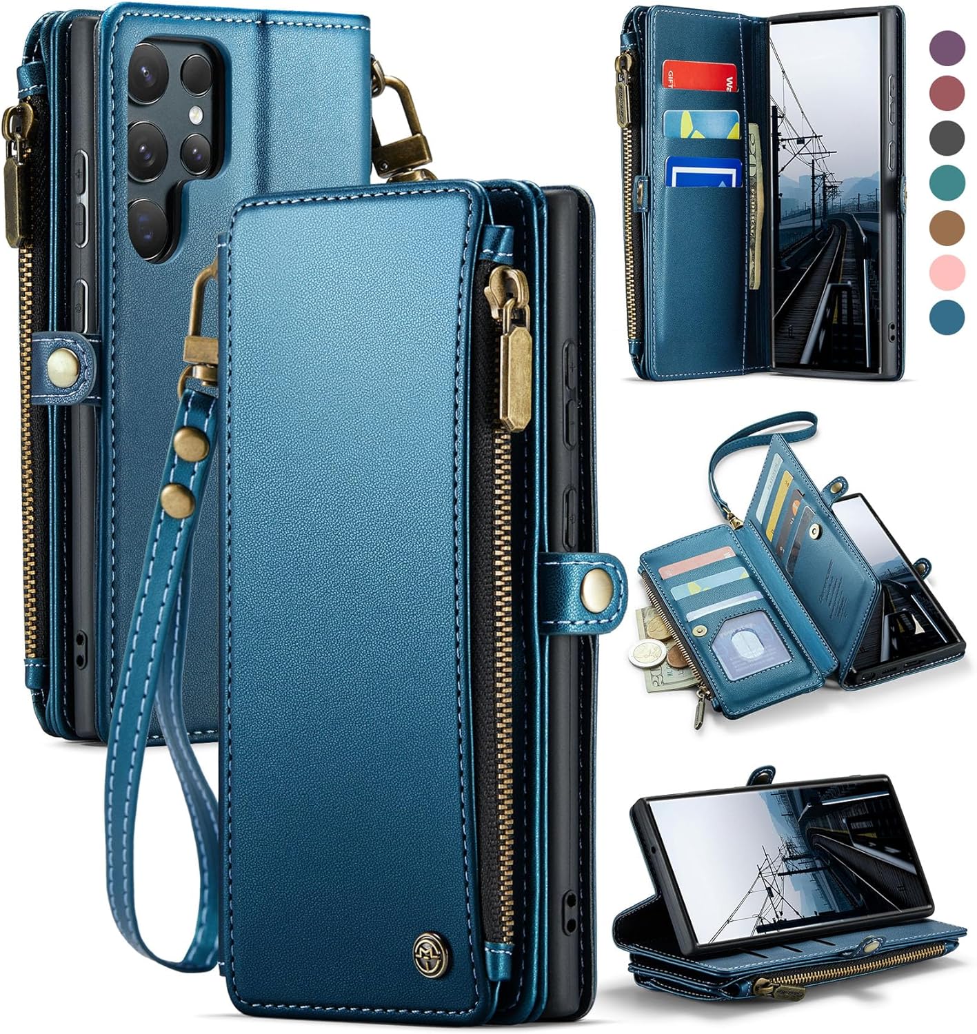 Amazon.com: Defencase Compatible with Samsung Galaxy S22 Ultra Case Wallet with RFID Blocking ...