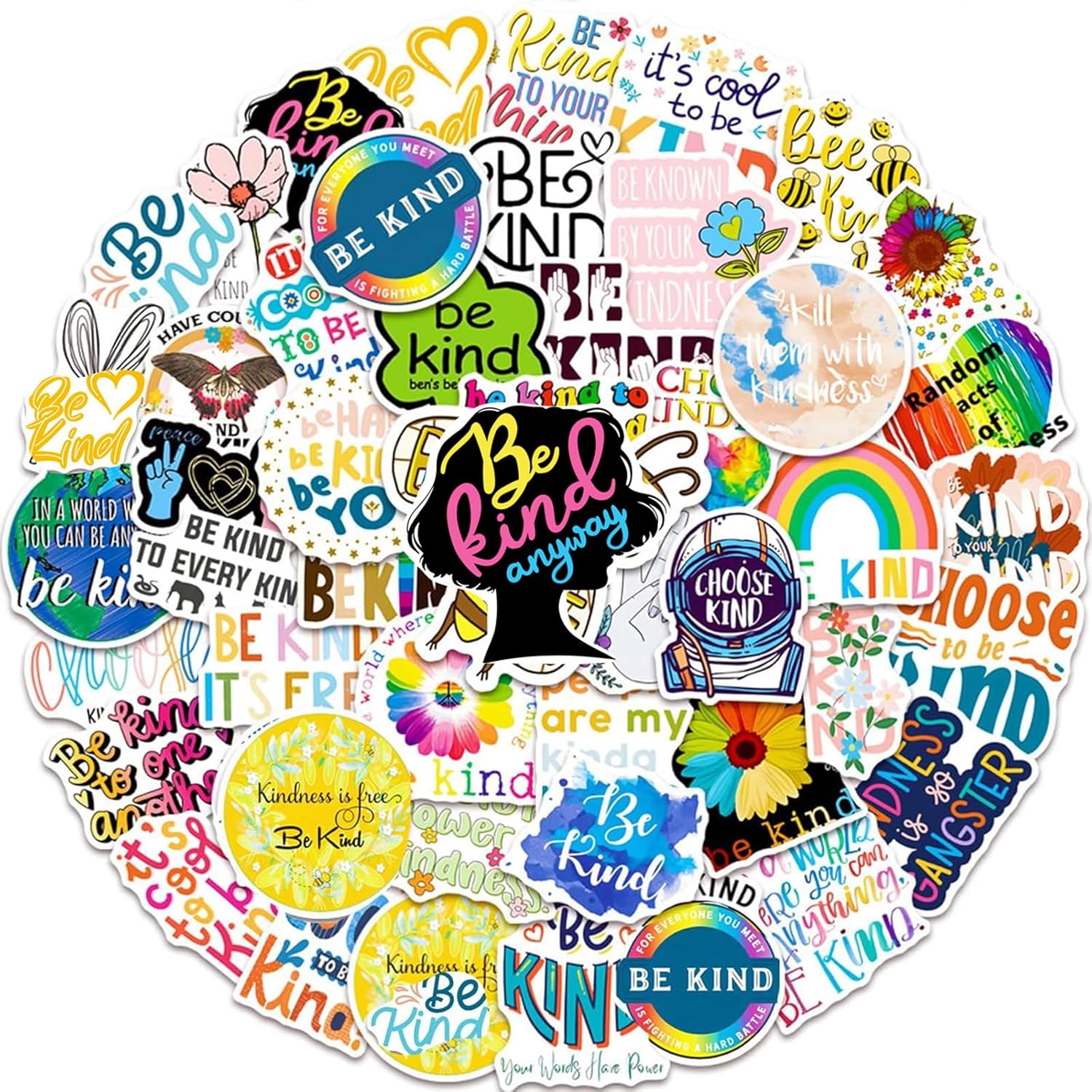 Amazon.com: 50Pcs Be Kind Stickers Pack, Inspirational Quote ...