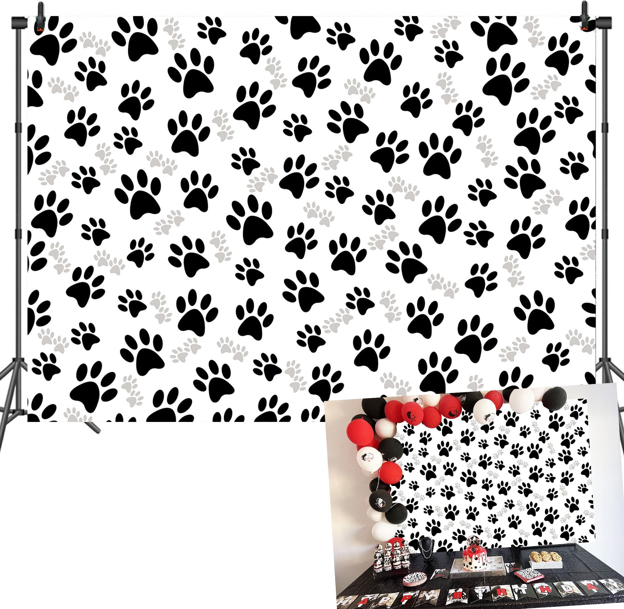 Amazon.com : 7x5ft Dog Backdrop Puppy Dog Paw Photography Backdrop ...