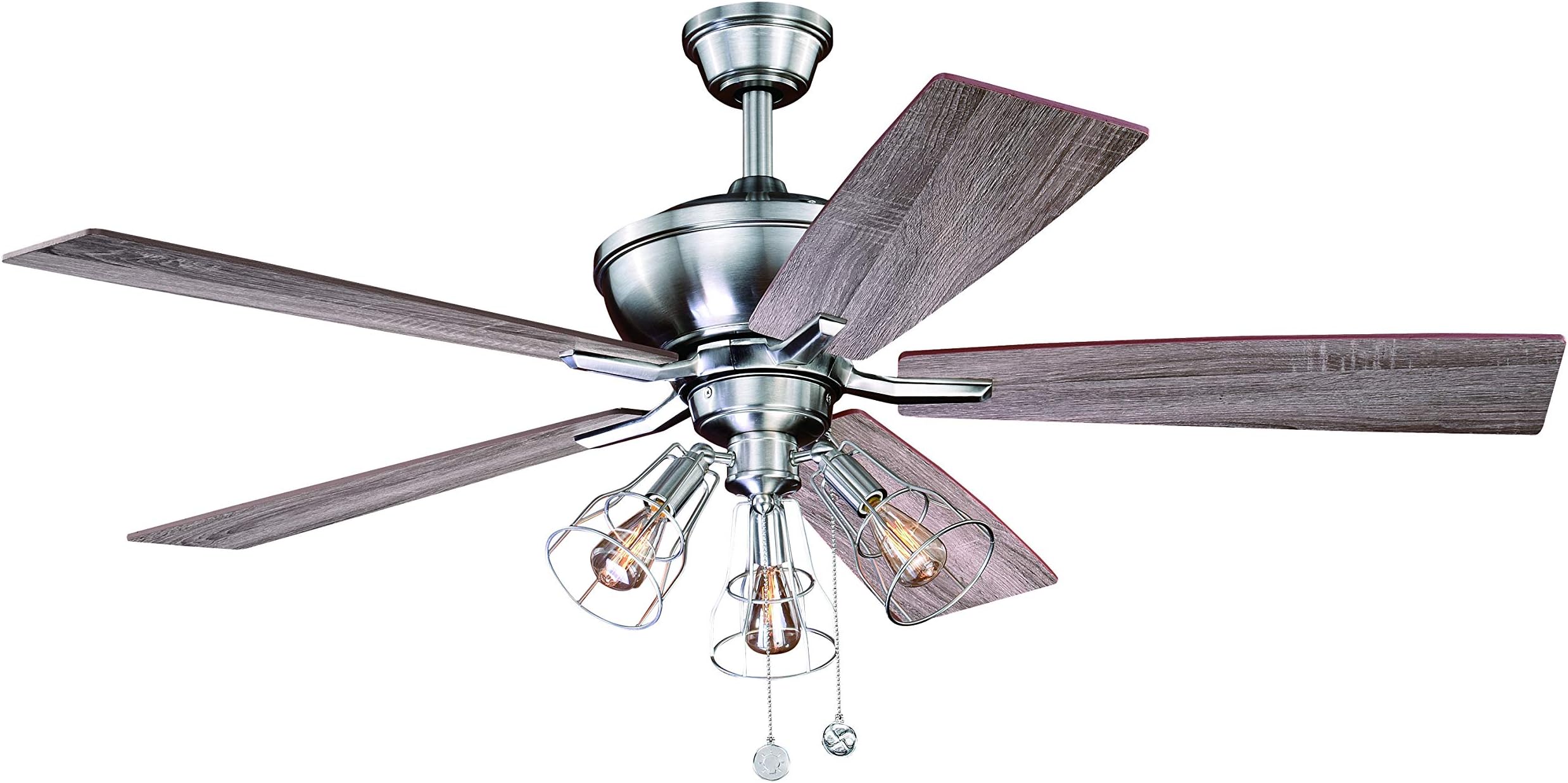 Amazon.com: Hampton Bay Hawkins 44 in. LED Brushed Nickel Ceiling Fan ...