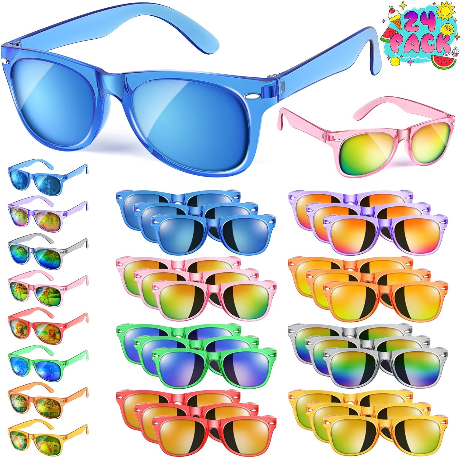 Amazon.com: Rugort Kids Sunglasses Bulk Party Favors - 24 Packs Boys ...