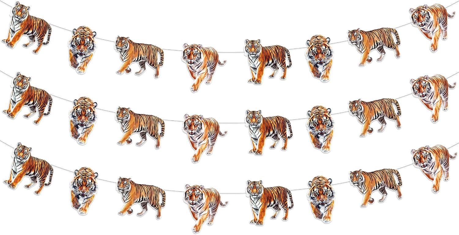 Amazon.com: Wonmelody Tiger Party Decorations 3Pcs Tiger Birthday ...