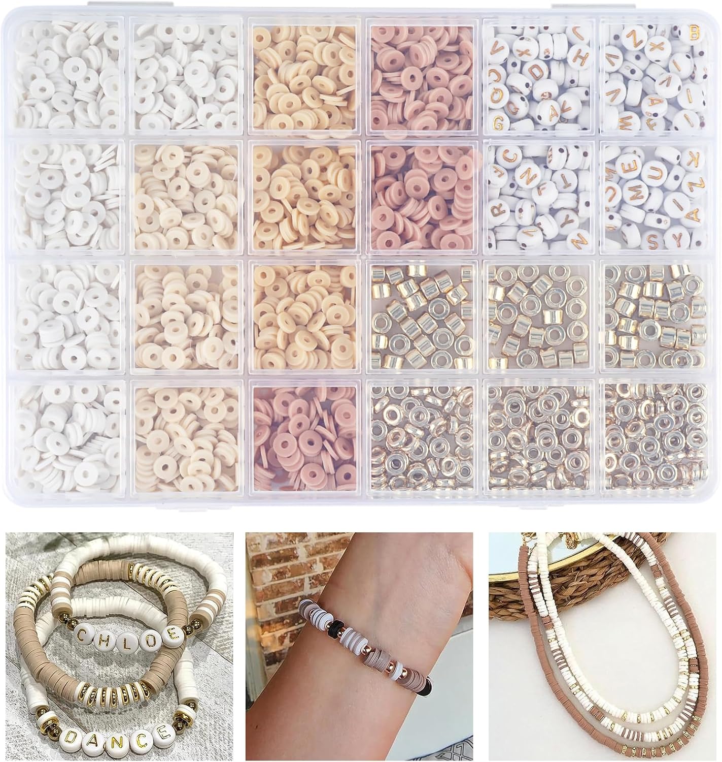 Lot de 2064 Perles en Argile pour Kit de Fabrication de Bracelets ...