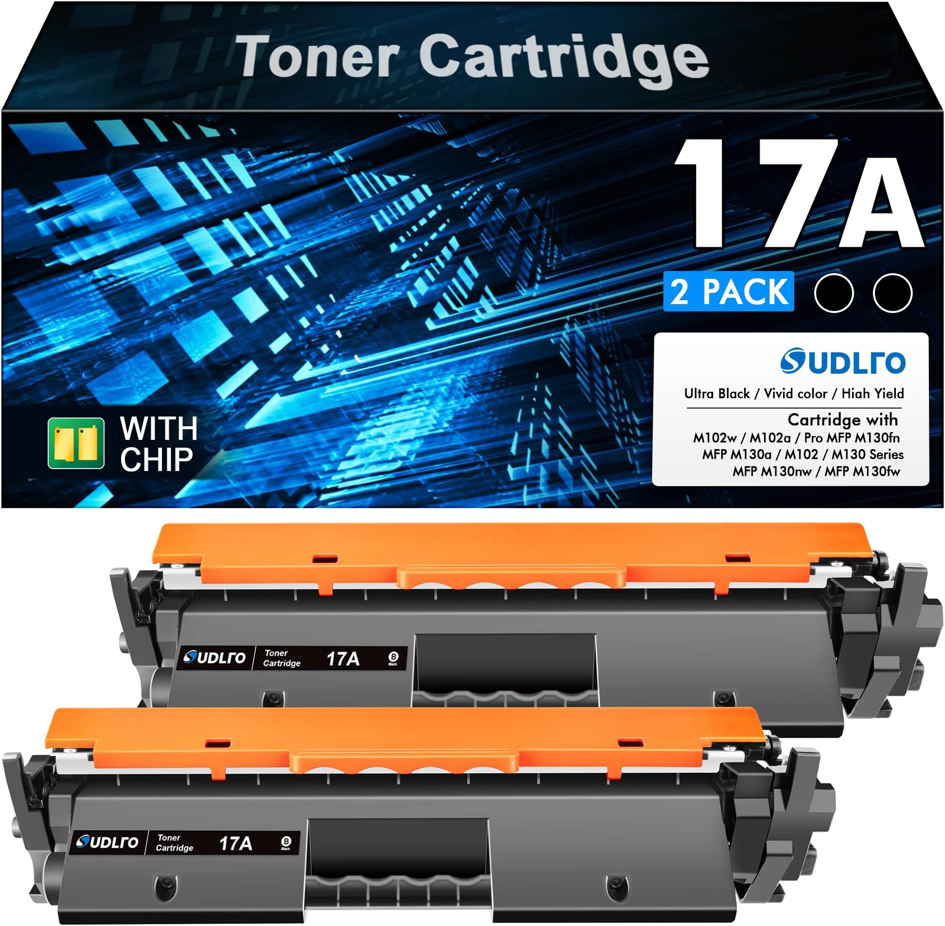 Amazon.com: High Yield 17A CF217A Toner Cartridges (2 Packs, Black ...