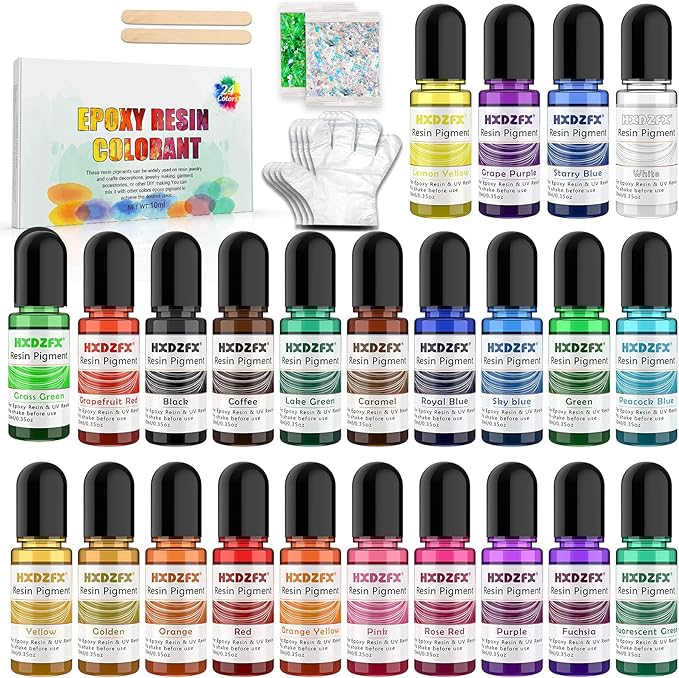 Amazon.com: Epoxy Resin Pigment - 24 Color Liquid Translucent Epoxy ...