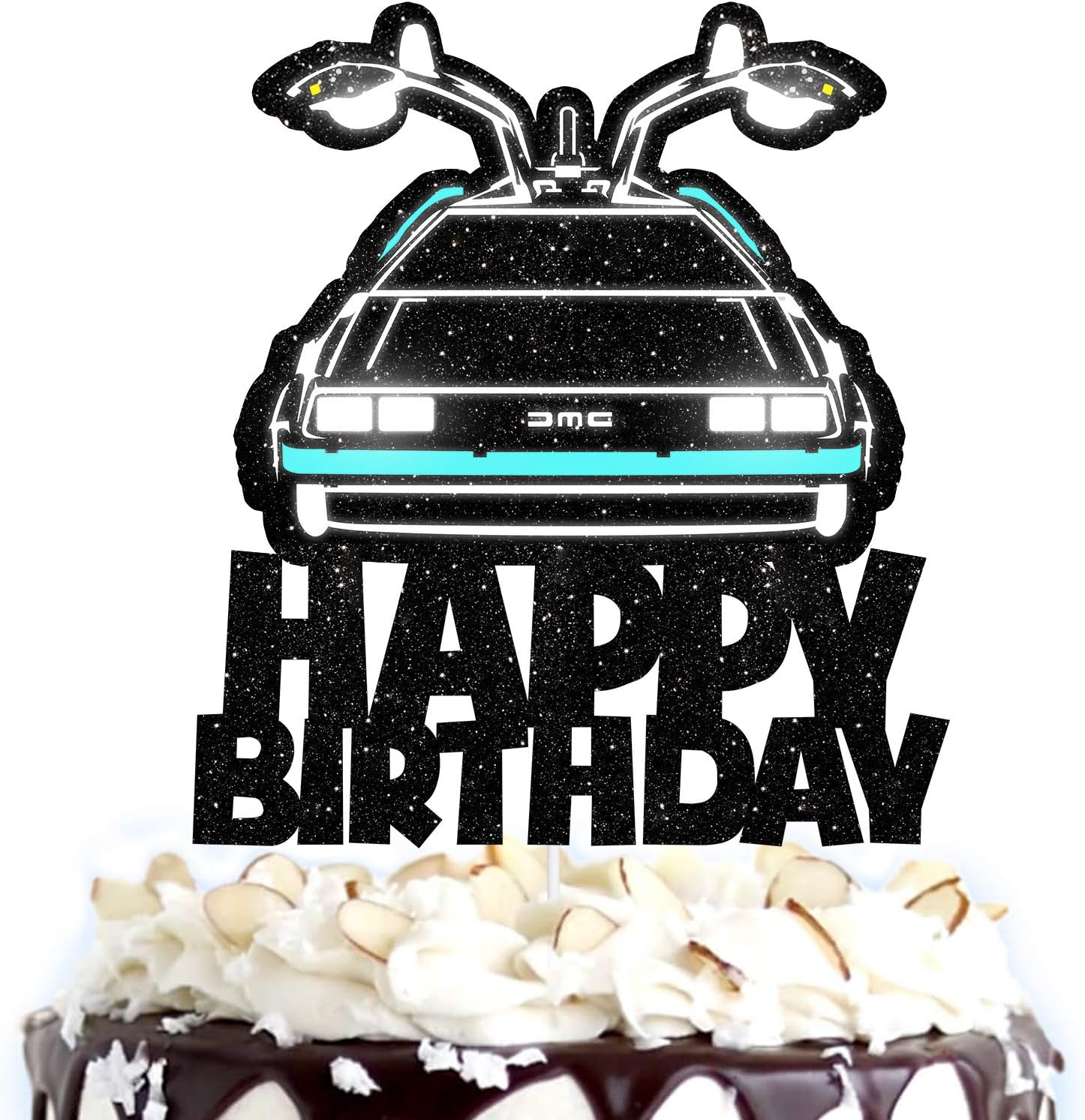 Amazon.com: Back To 1985 Happy Birthday Cake Topper - Future Theme ...