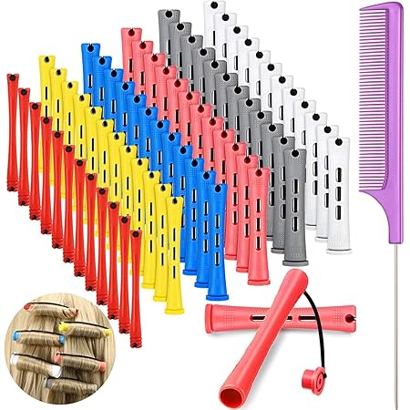 Amazon.com : Purple Perm Rods Set for Natural Hair 40pcs Plastic Cold ...
