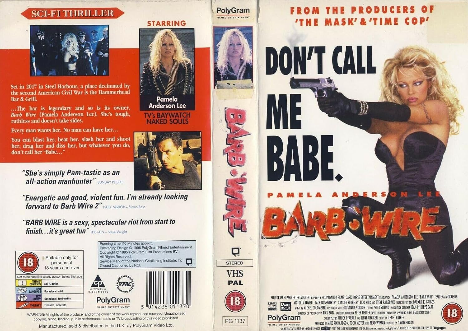 Barb Wire [VHS] : Pamela Anderson, Temuera Morrison, Victoria Rowell ...