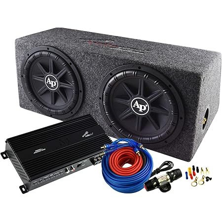 Amazon.com: Audiopipe APSB-12212 PX Loaded Dual 12" Subs w/Amp and Wire ...