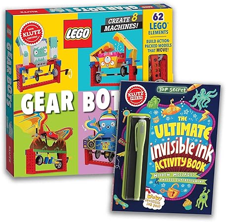 Amazon.com: Klutz Lego Gear Bots Science Building Kit Invisible Ink ...