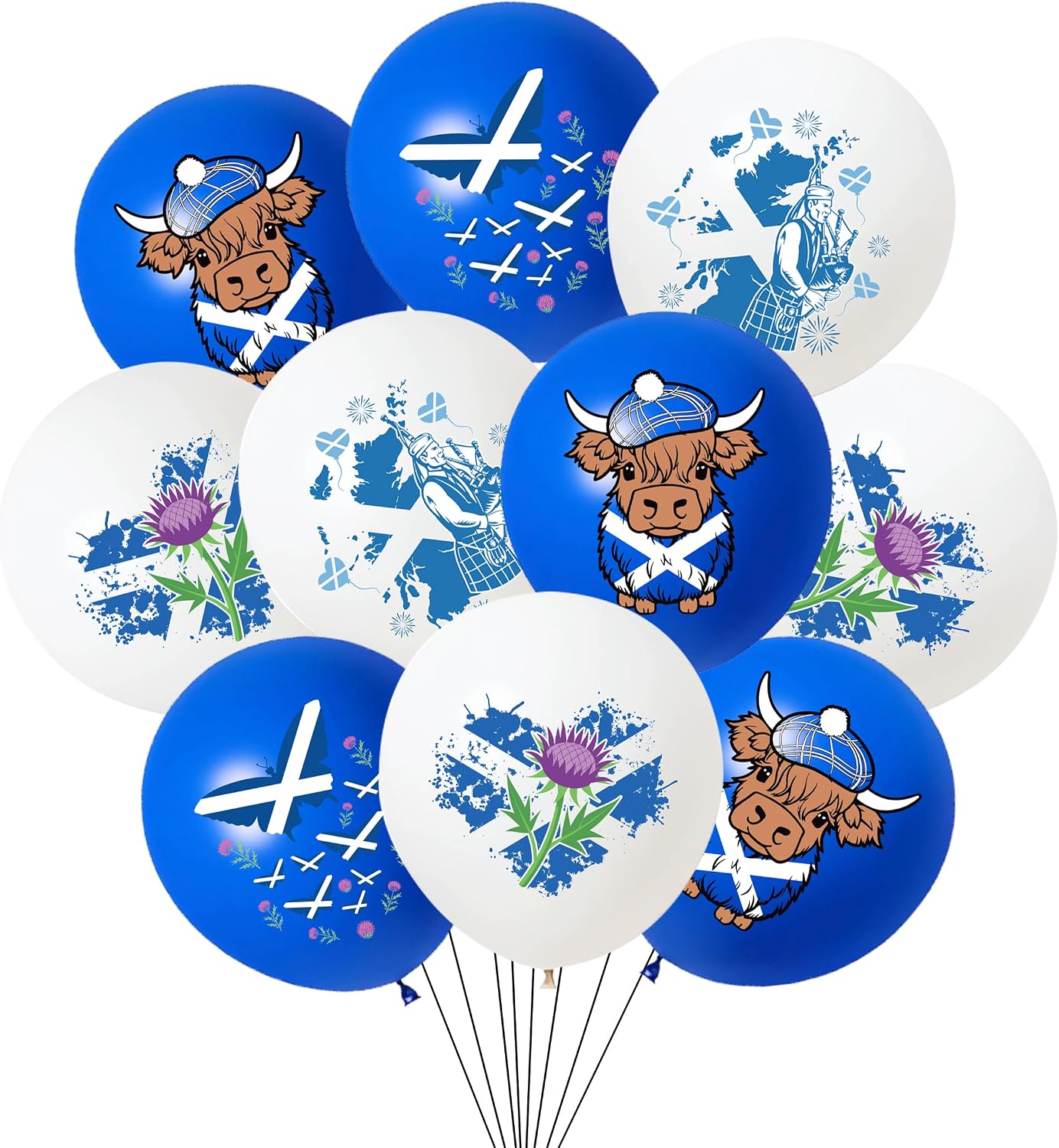 20pcs St. Andrew's Day Party Decorations balloons Scottish balloons for ...