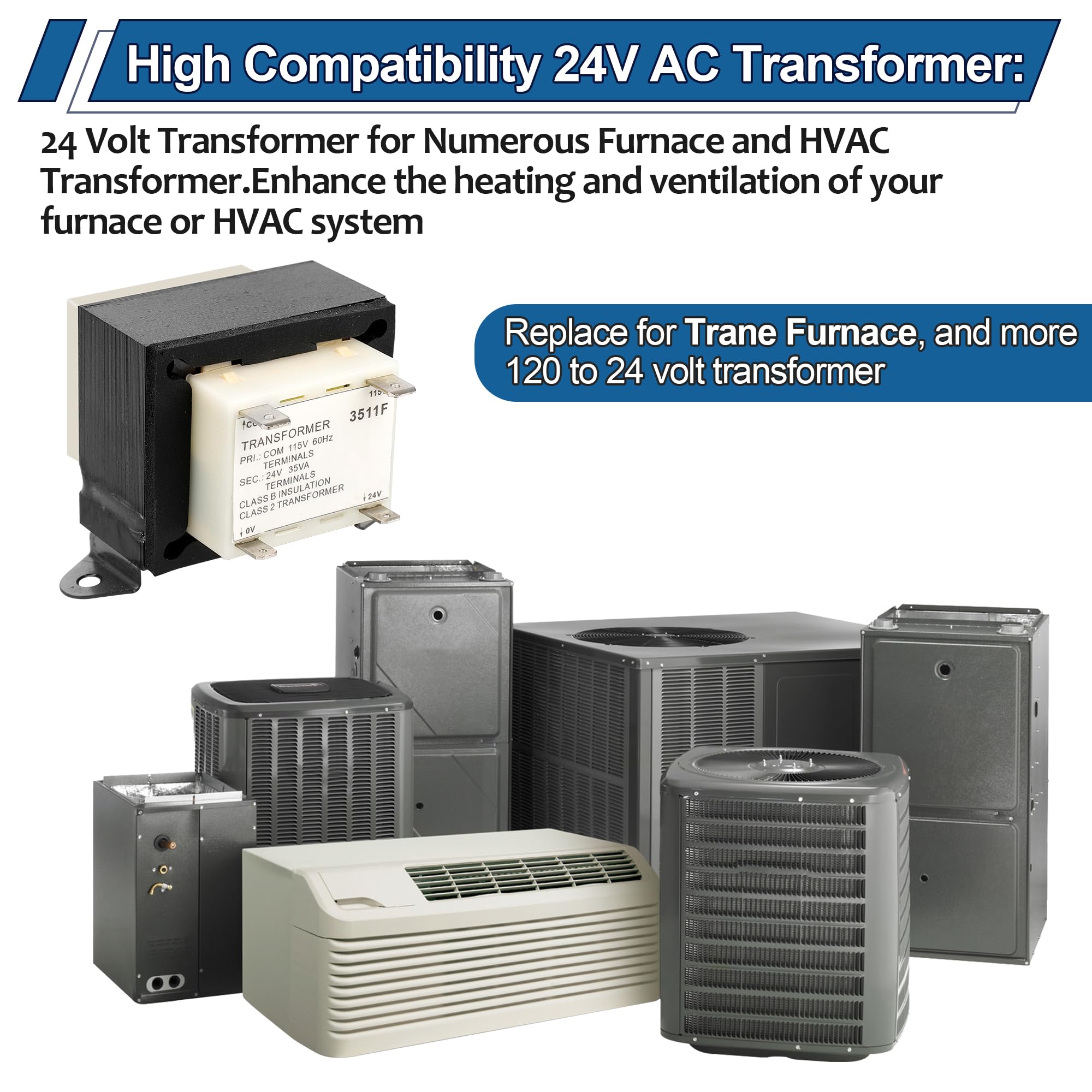 Snapklik.com : TRR01729 Furnace Transformer Replacement For 115V To 24V ...