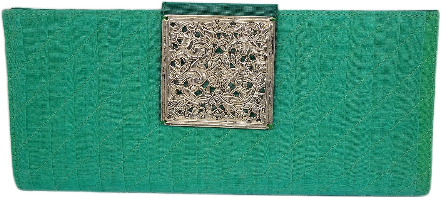 Amazon.com: Discover Handmade - Fair Trade Diagonal Silk Clutch with ...