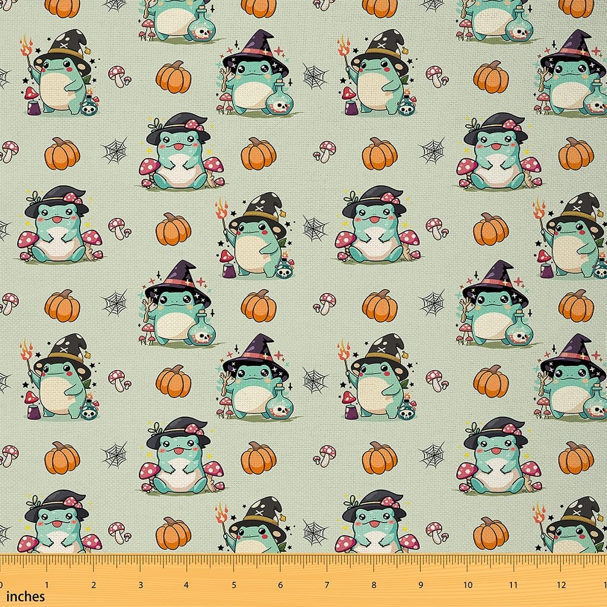 Amazon.com: jejeloiu Cartoon Frog Fabric by The Yard 1 Yard Cute ...