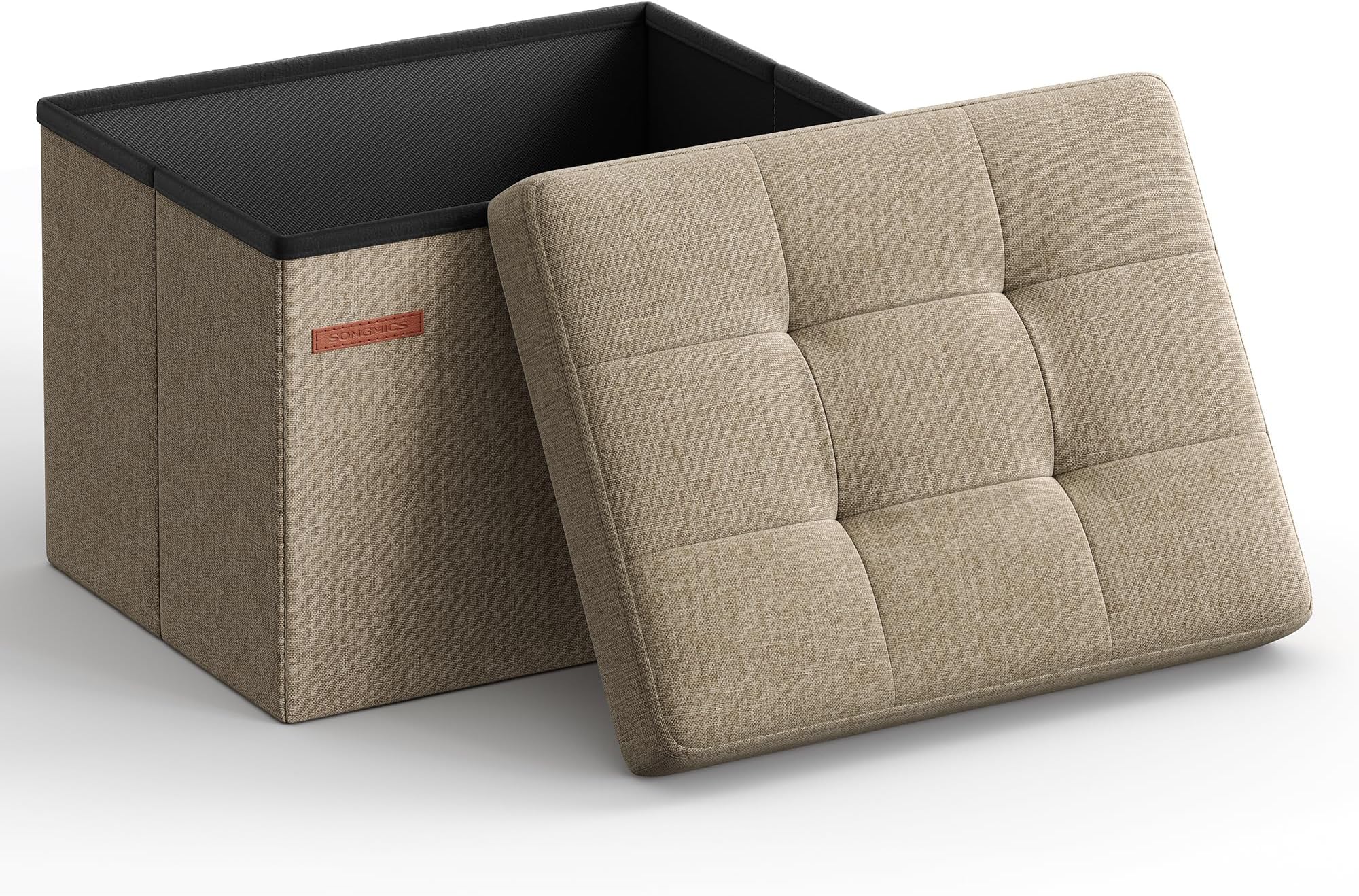 Amazon.com: SONGMICS Small Folding Storage Ottoman, Foot Rest Stool, 12 ...