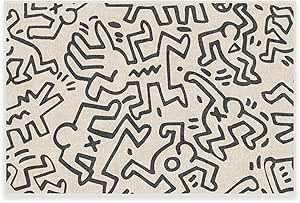 Amazon.com: RUGGABLE x Keith Haring Machine Washable Area Rug – Block ...