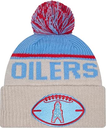 Amazon.com: New Era 100% Authentic Oilers Historic Knit Beanie 9Fifty ...