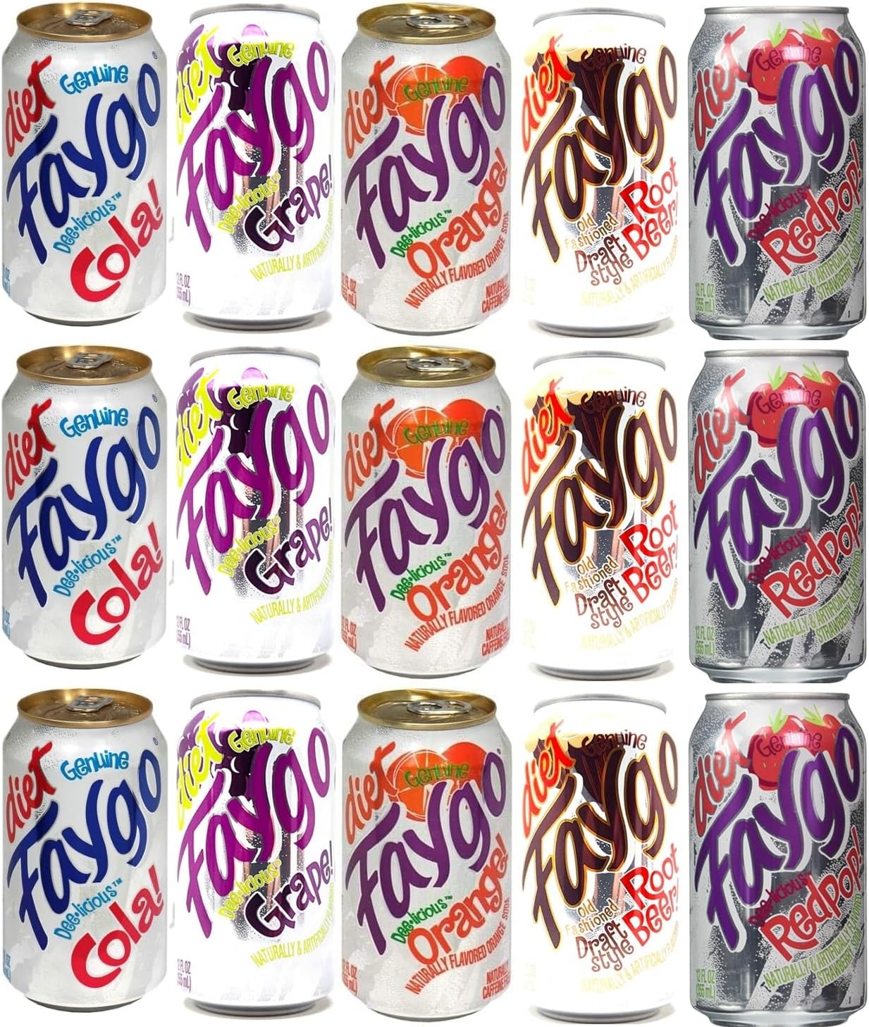 Amazon.com : Faygo Soda Pop Soft Drink Variety 15 pack of 12oz cans ...