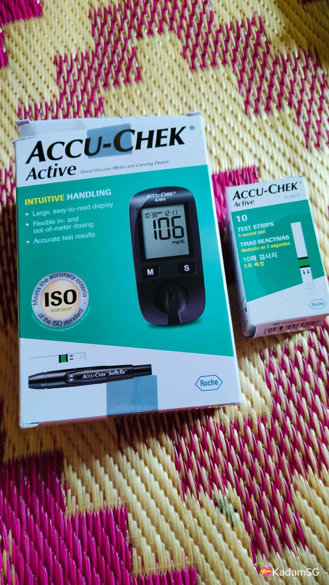 Accu-Chek Active Blood Glucose Glucometer Kit With Vial Of 10 Strips ...