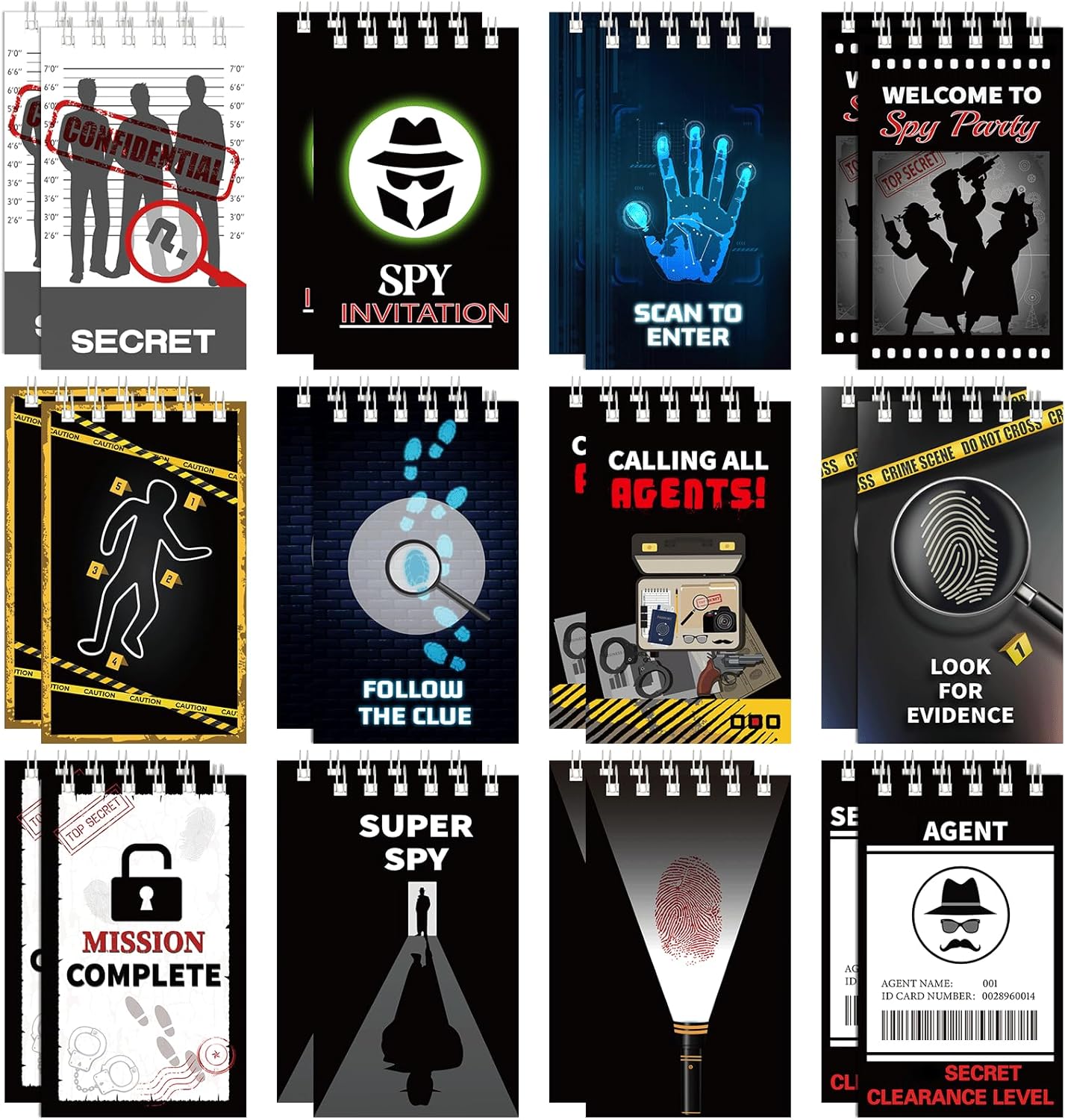 Amazon.com: 24 Pcs Spy Party Favor Blues Clues Notebook Secret Agent ...
