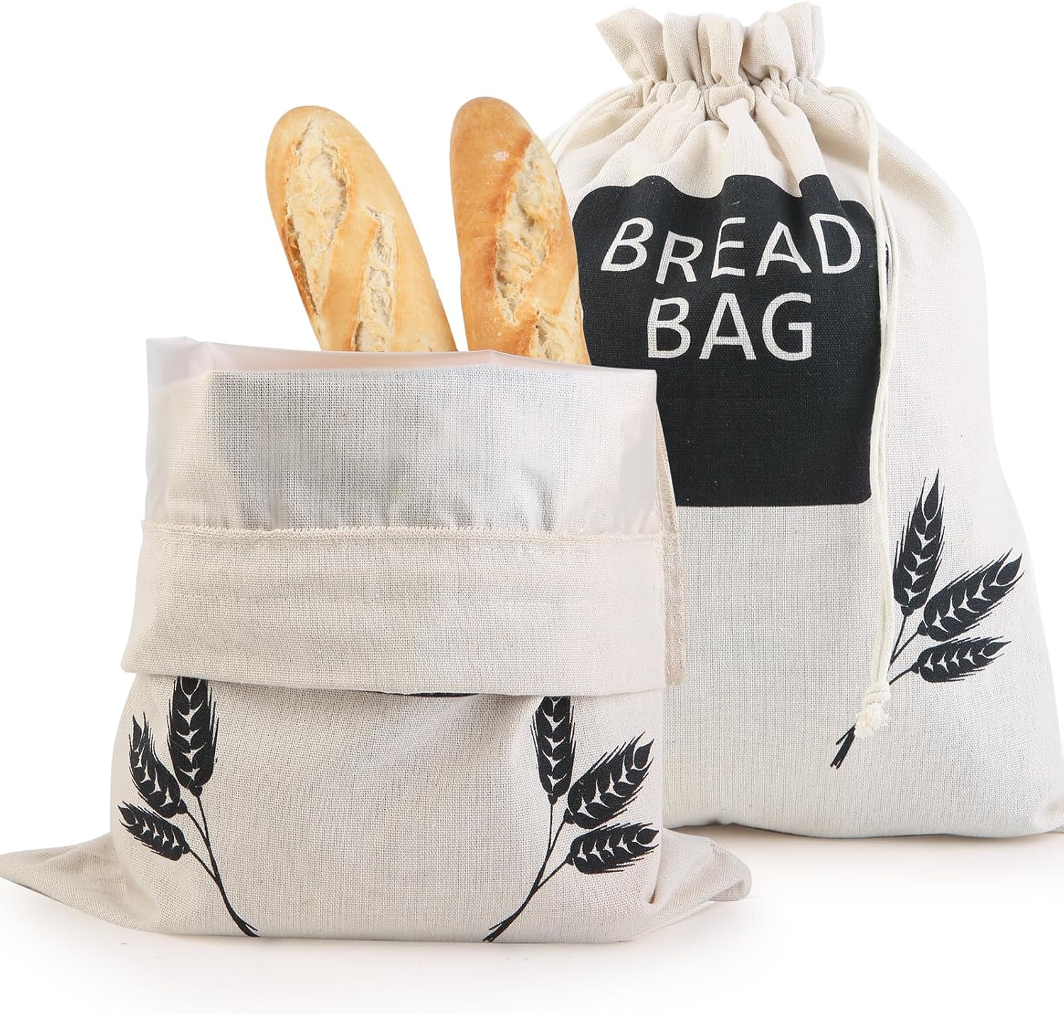 Amazon.com: 1Pk Linen Reusable Bread Bag for Homemade Bread, TPU ...