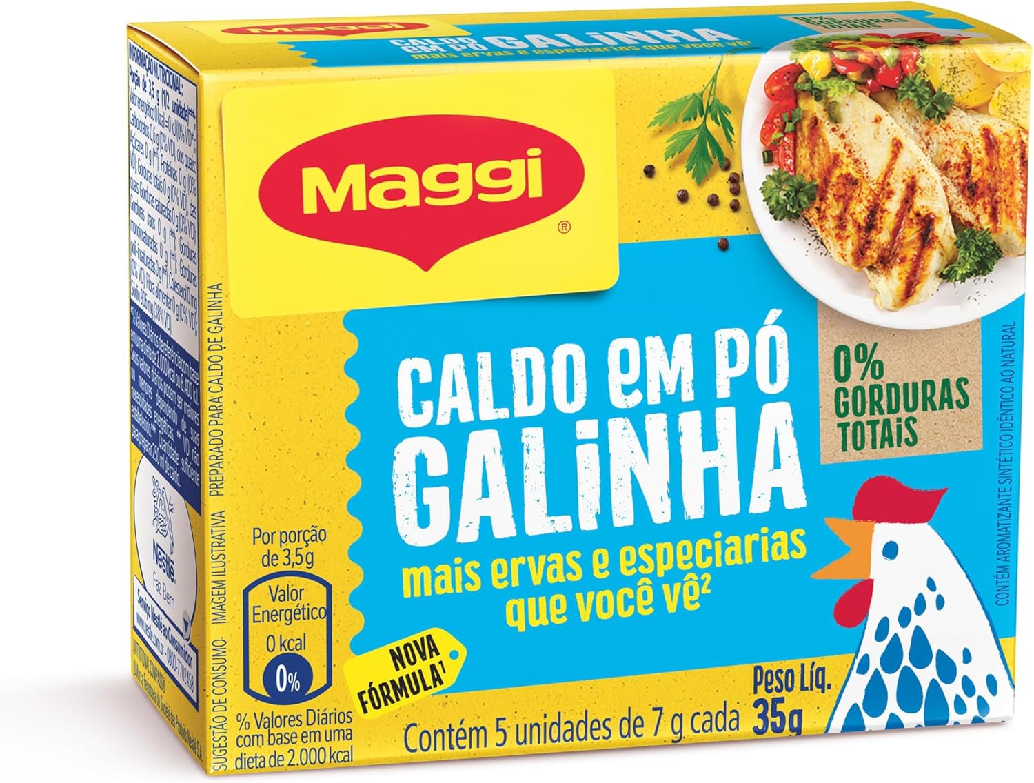 MAGGI Caldo Galinha Pó 35g : Amazon.com.br: Alimentos e Bebidas