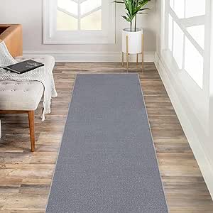 Amazon.com: Kapaqua Custom Length Solid Color Runner Rug Non Slip ...
