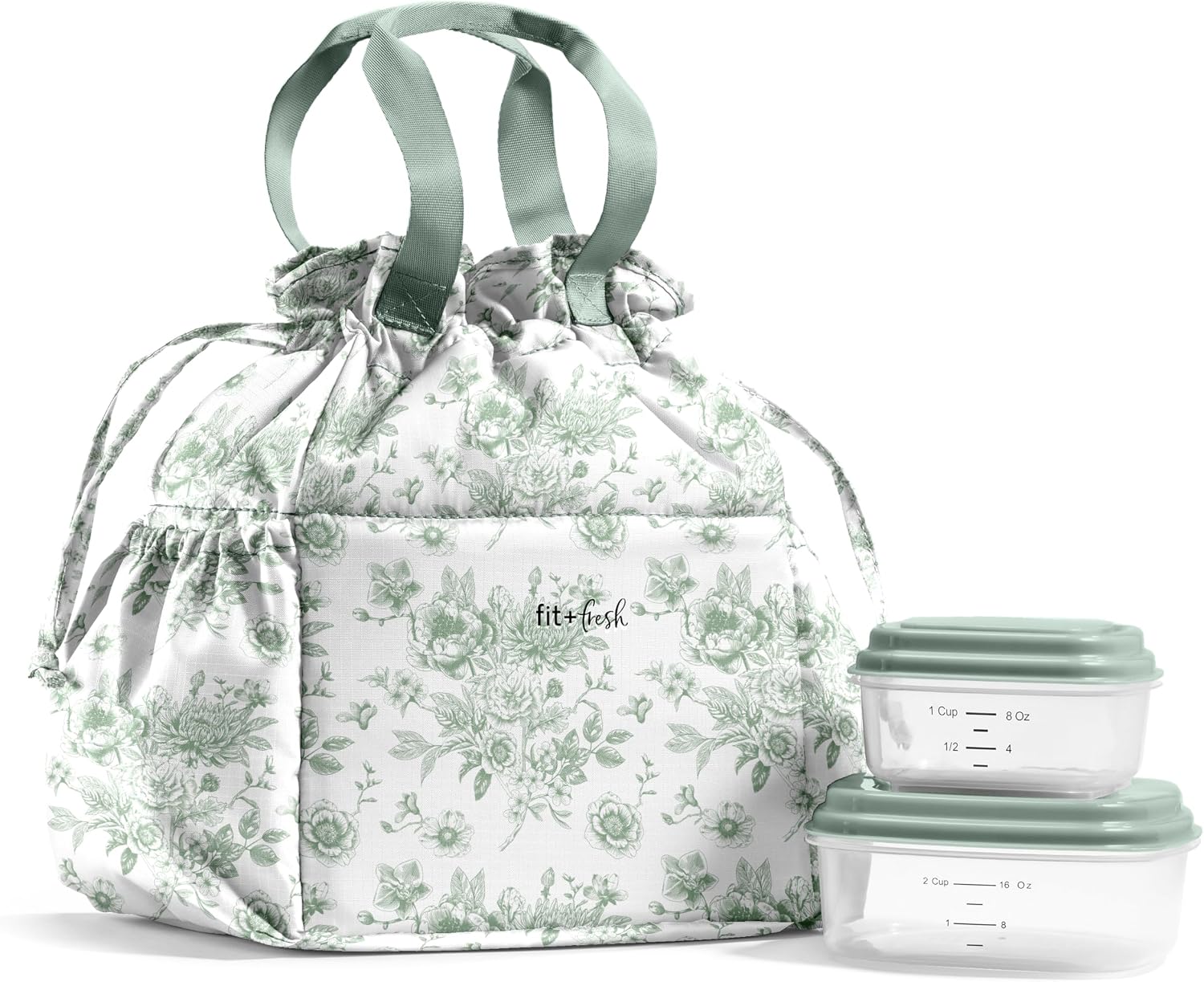 Amazon.com: Fit & Fresh Cromwell Drawstring Lunch Bag for Women ...