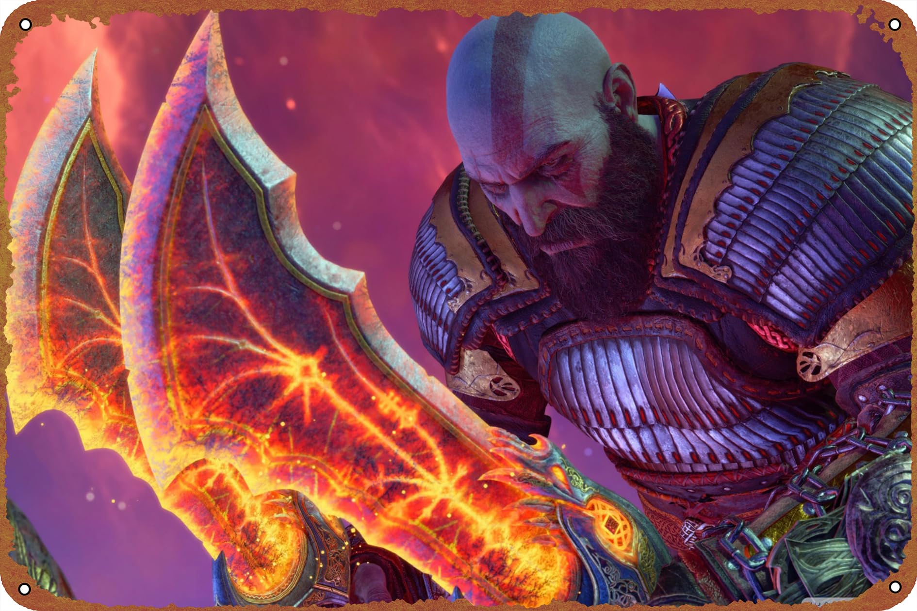 Amazon.com : Kratos God of War Metal Tin Sign Garage Sign Wall ...