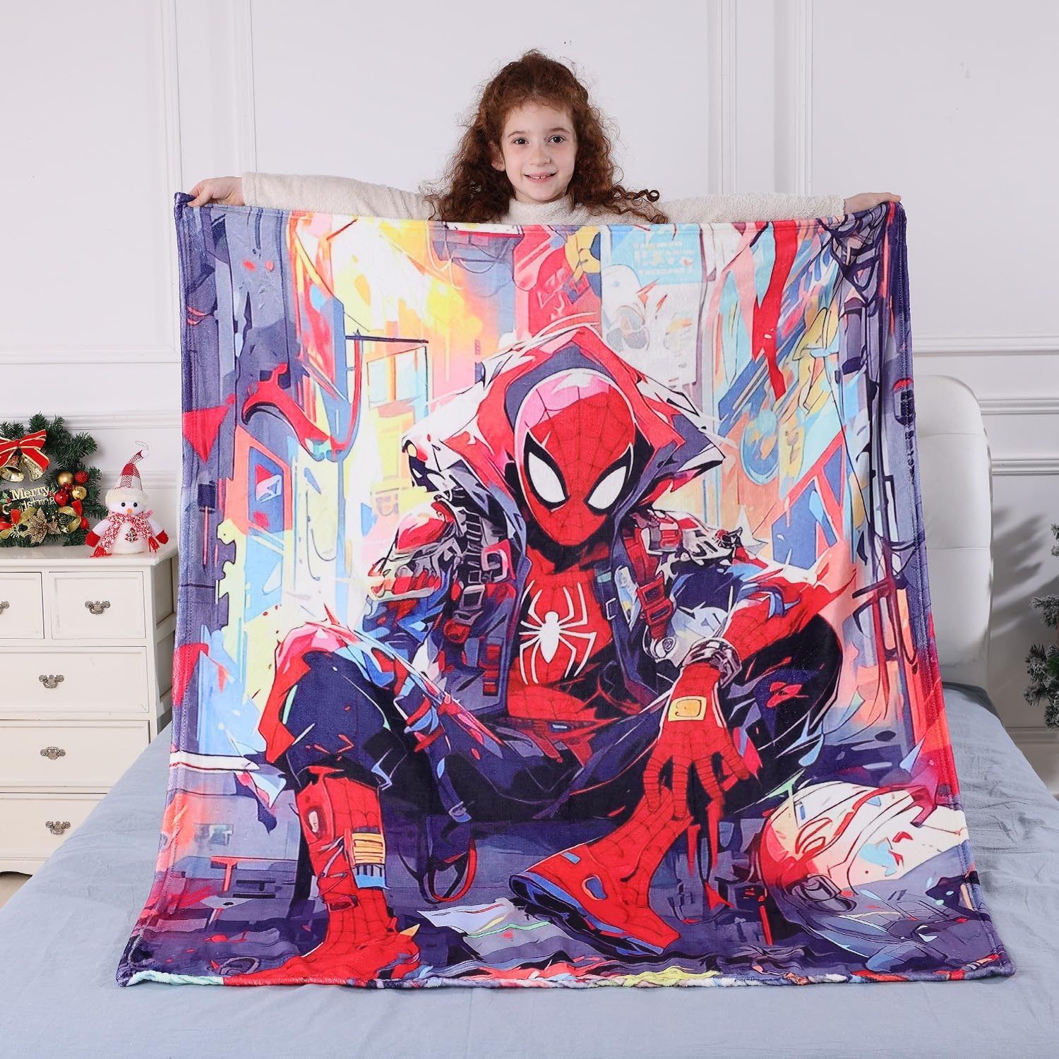 Amazon.com: Kids Flannel Spider 50'' × 60'' Throw Blanket for Indoor ...