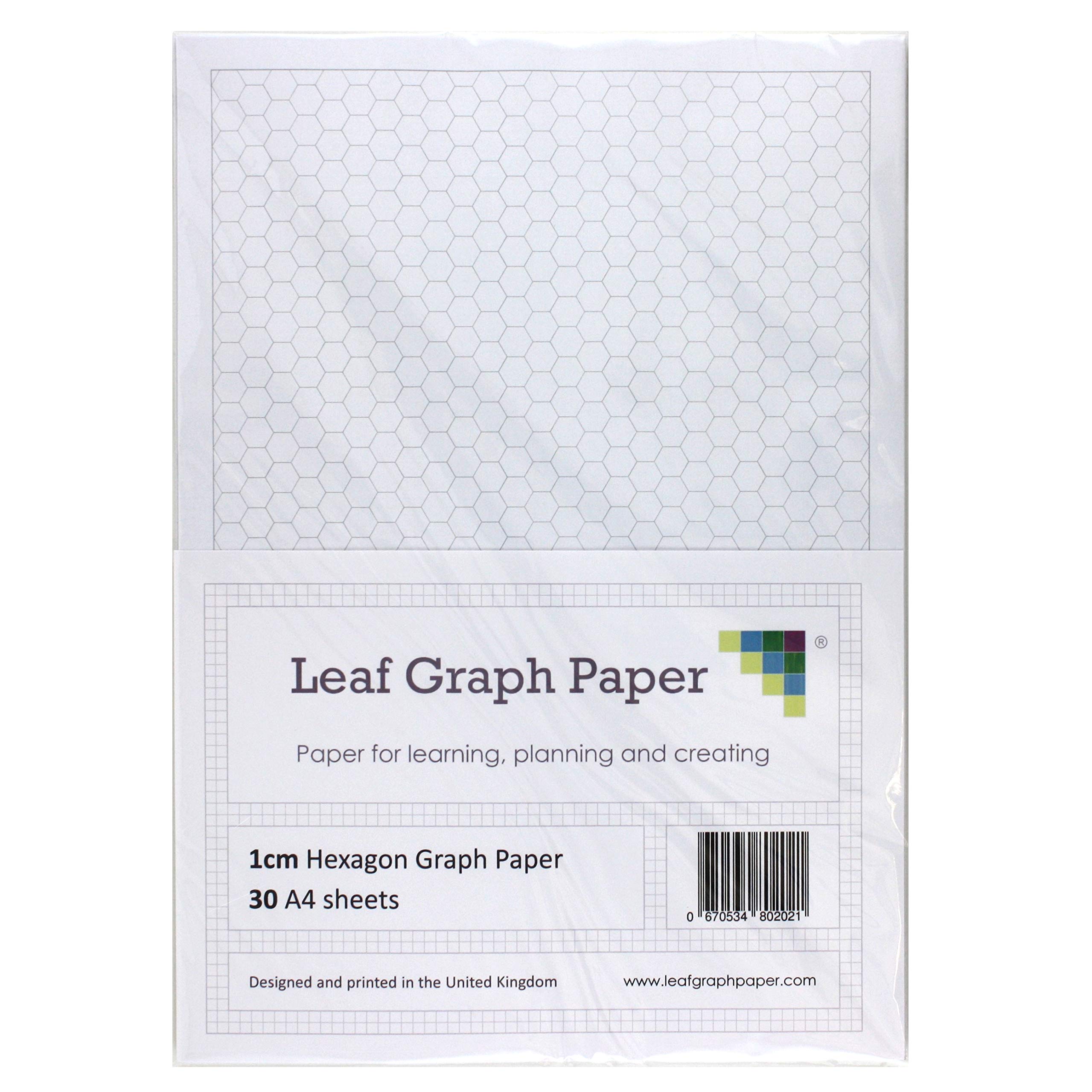 Buy A4 Hexagon Graph Paper 10mm 1cm - 30 Loose-Leaf Sheets - Grey Grid ...